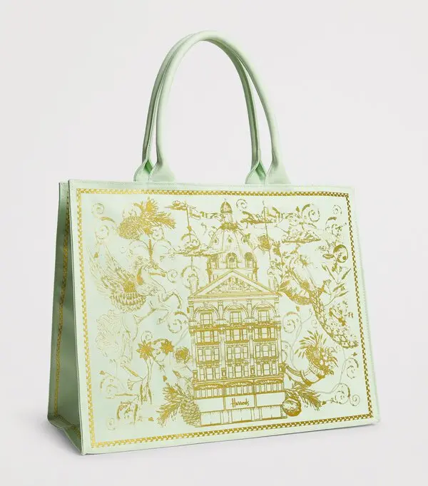 Harrods Building Shopper Bag - Green
