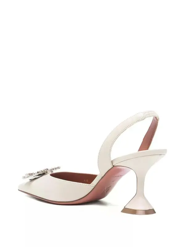 Amina Muaddi 70mm Begum Heeled Pumps - Neutrals