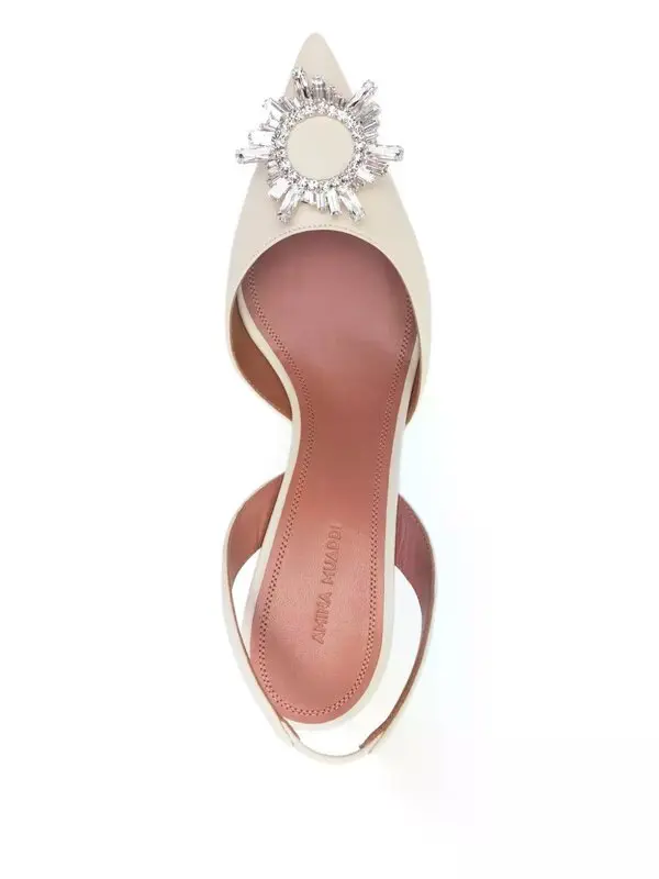 Amina Muaddi 70mm Begum Heeled Pumps - Neutrals