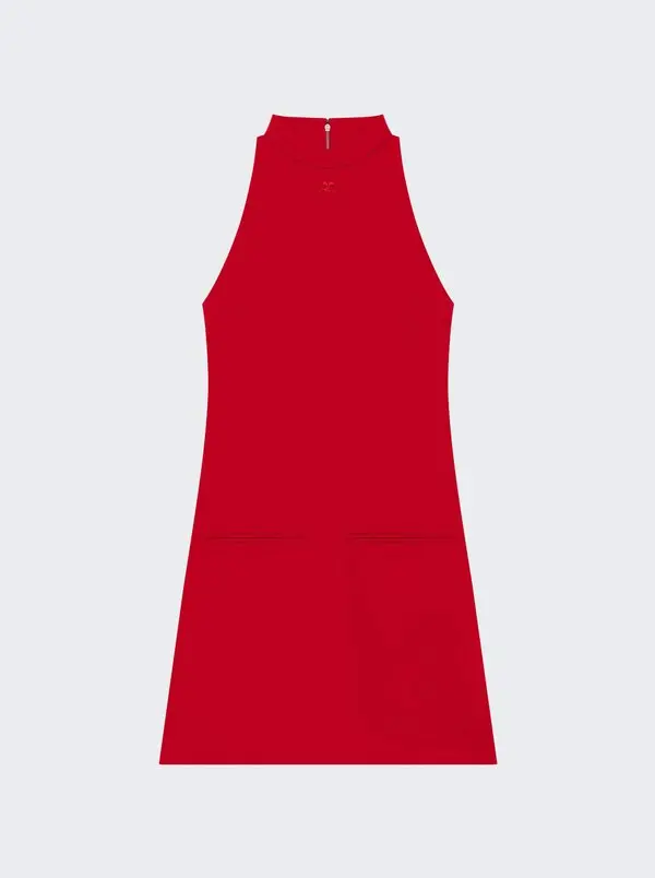 COURRÃ¨GES Heritage Crepe A-line Mini Dress - Red