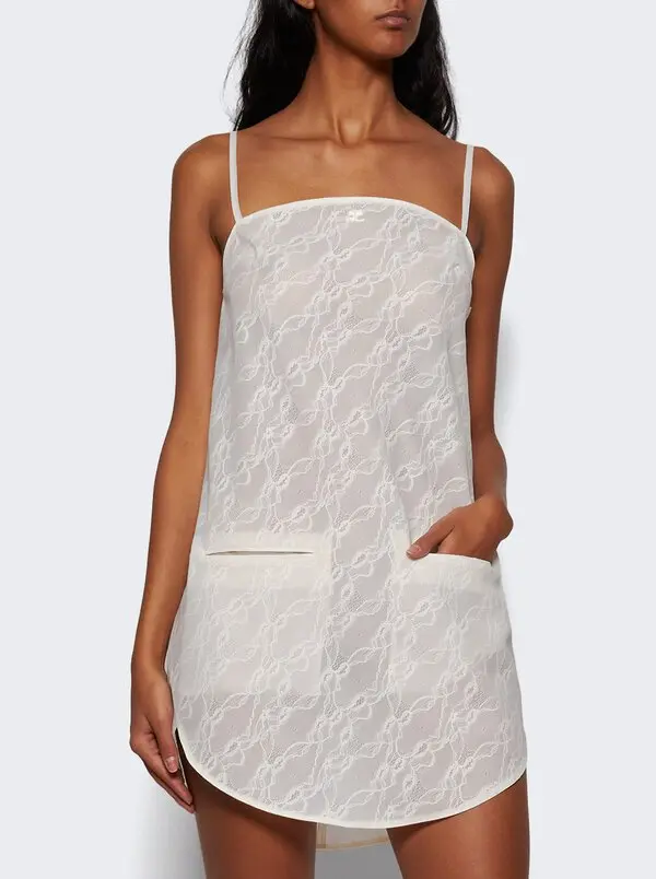 COURRÃ¨GES Circle Lace Mini Dress