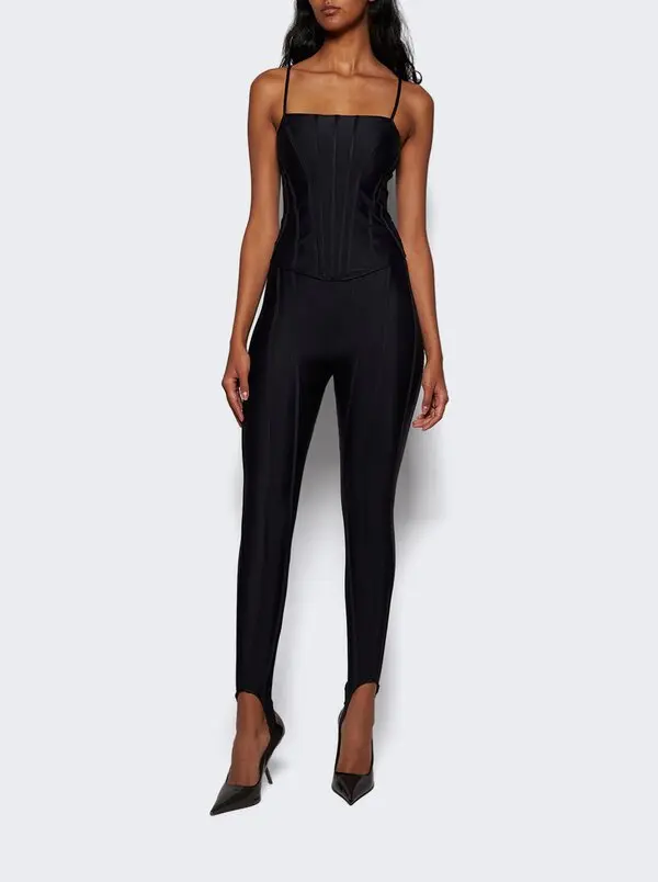 MUGLER Boned Stretch Top - Black