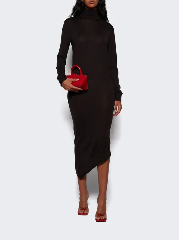 COURRÃ¨GES One-shoulder Wool Midi Dress