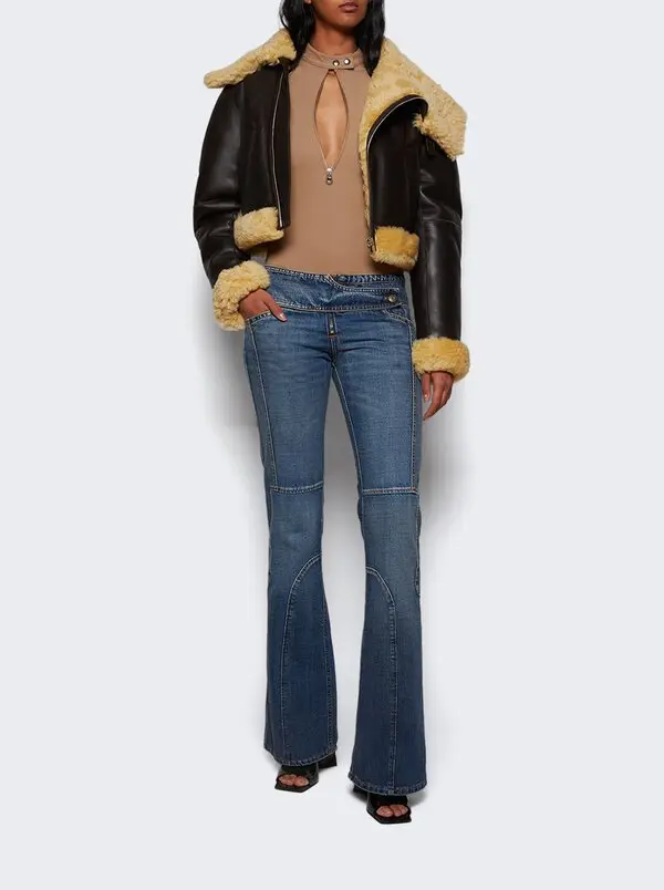 COURRÃ¨GES Courrèges Biker Crepe Jersey Zipped Bodysuit