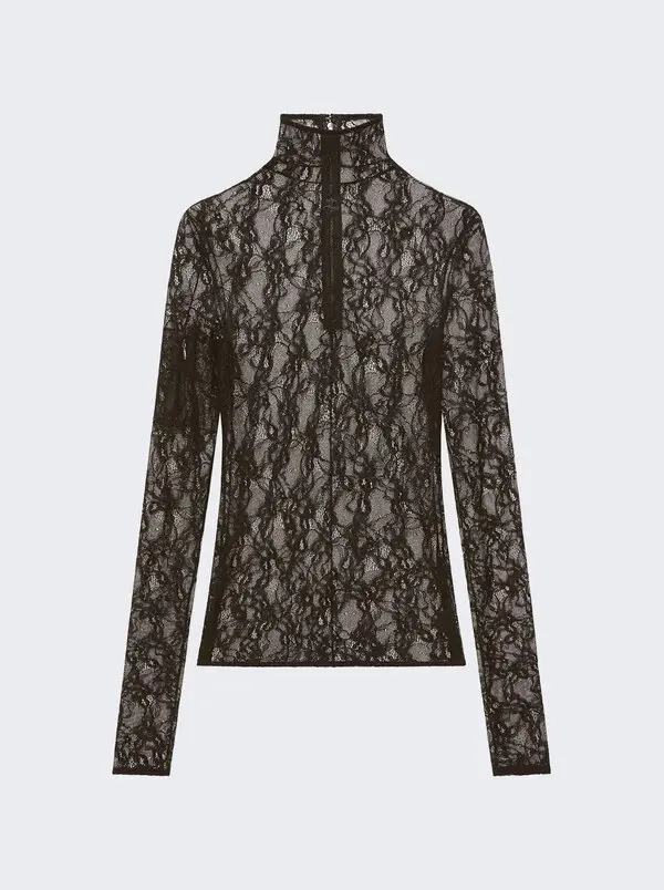 COURRÃ¨GES Lace Mockneck Top