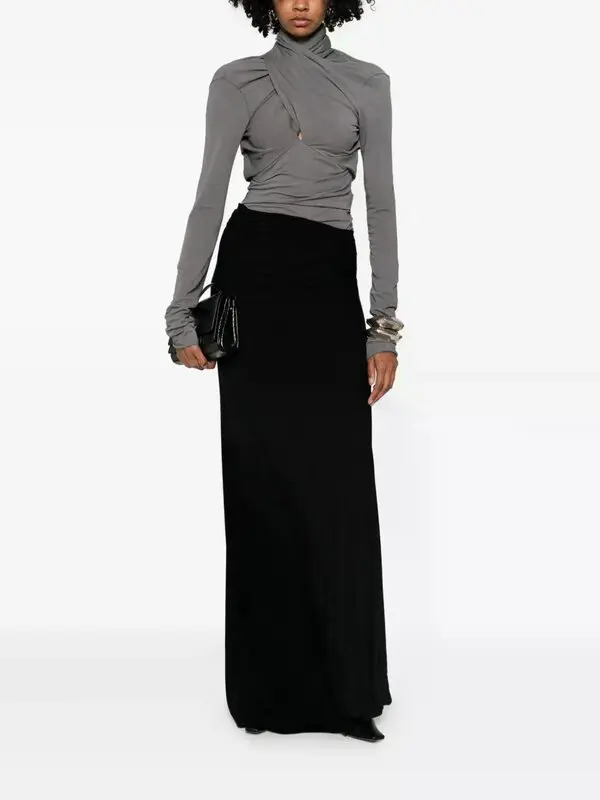 ENTIRE STUDIOS Asymmetric Maxi Skirt - Black