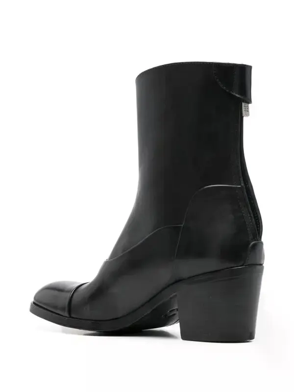ALBERTO FASCIANI 55mm Block-heel Leather Boots - Black