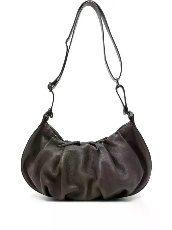 REPTILE'S HOUSE Gathered Leather Shoulder Bag - Brown