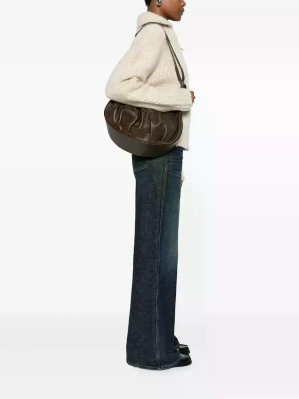 REPTILE'S HOUSE Gathered Leather Shoulder Bag - Brown