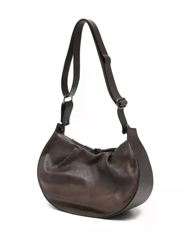 REPTILE'S HOUSE Gathered Leather Shoulder Bag - Brown