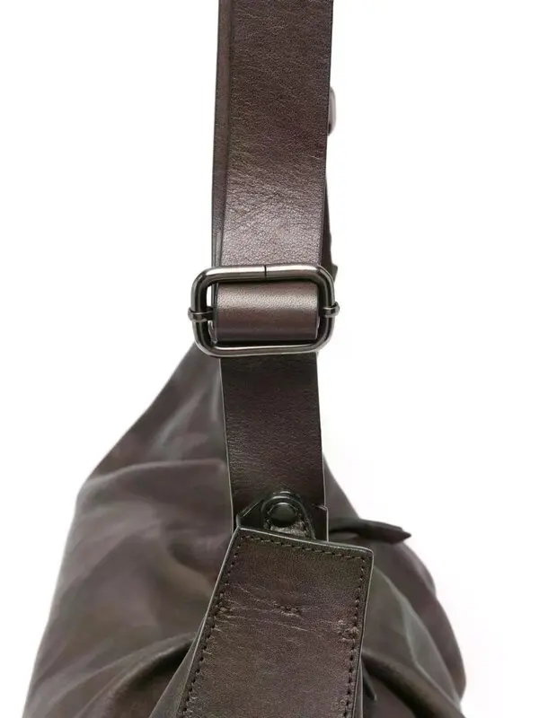 REPTILE'S HOUSE Gathered Leather Shoulder Bag - Brown
