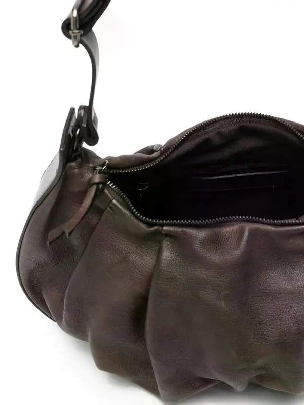REPTILE'S HOUSE Gathered Leather Shoulder Bag - Brown