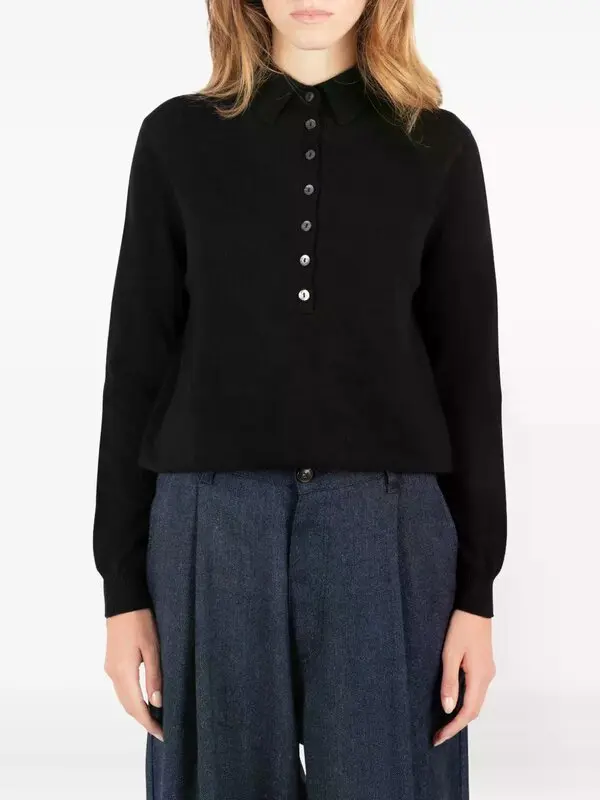 SOCIETE ANONYME Buttoned Polo-collar Sweater