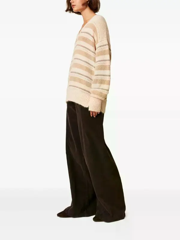 TWINSET Wide-leg Corduroy Trousers - Brown
