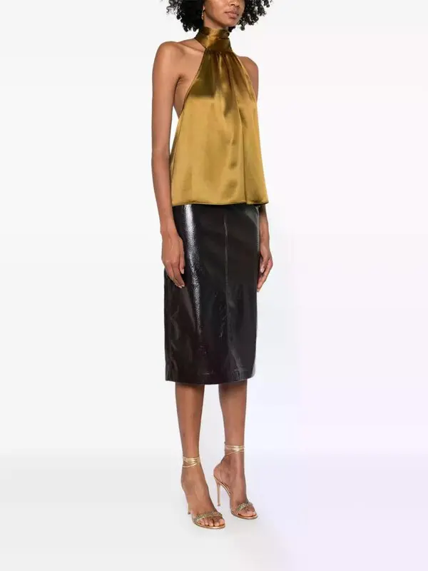 Retrofete Martina Halterneck Top - Brown