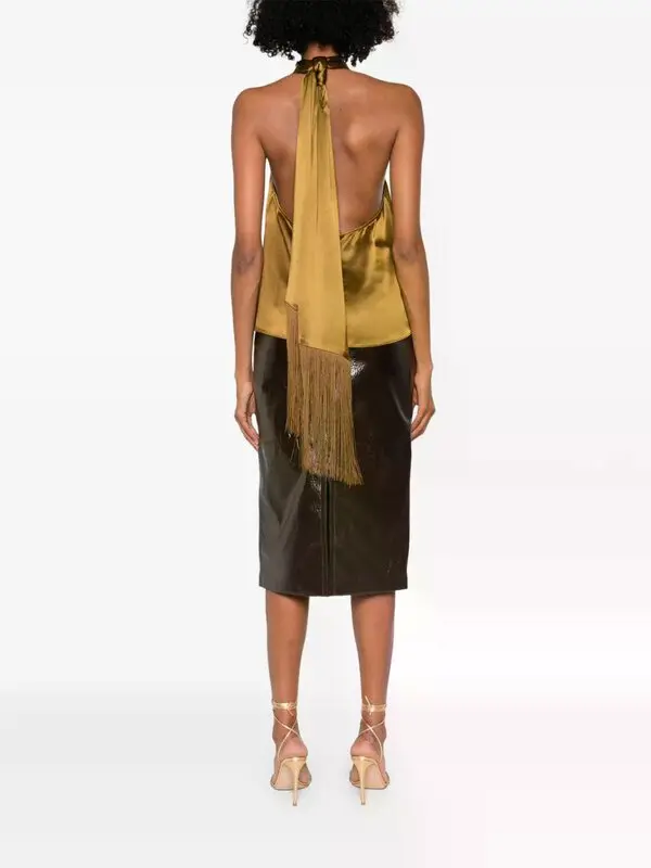 Retrofete Martina Halterneck Top - Brown