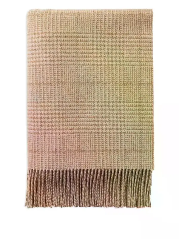 Johnstons Of Elgin Checked Tweed Throw - Neutrals