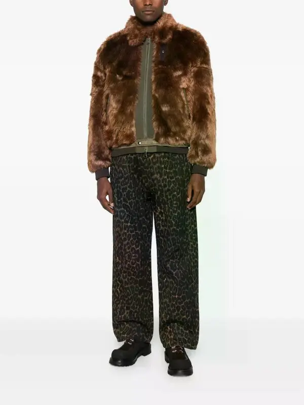 Andersson Bell Animal-print Wide-leg Pants