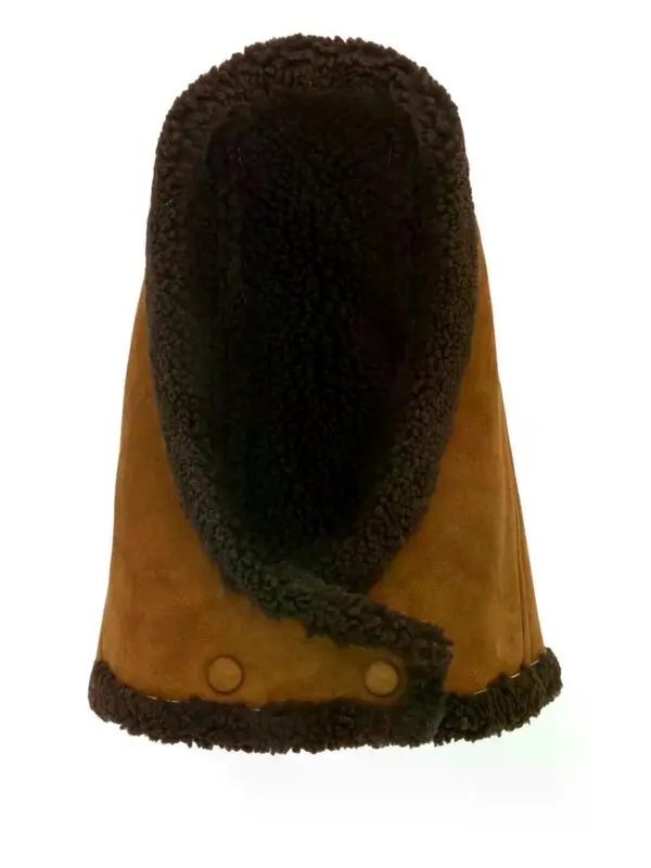 YVES SALOMON Shearling Hood - Brown