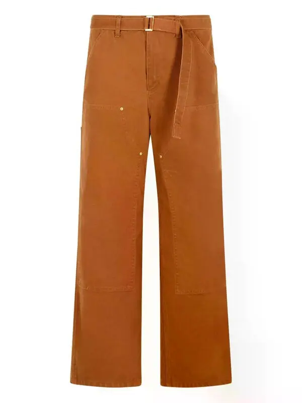 Sacai Double Ring-buckle Regular Straight-leg Trousers - Brown