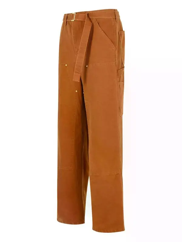 Sacai Double Ring-buckle Regular Straight-leg Trousers - Brown