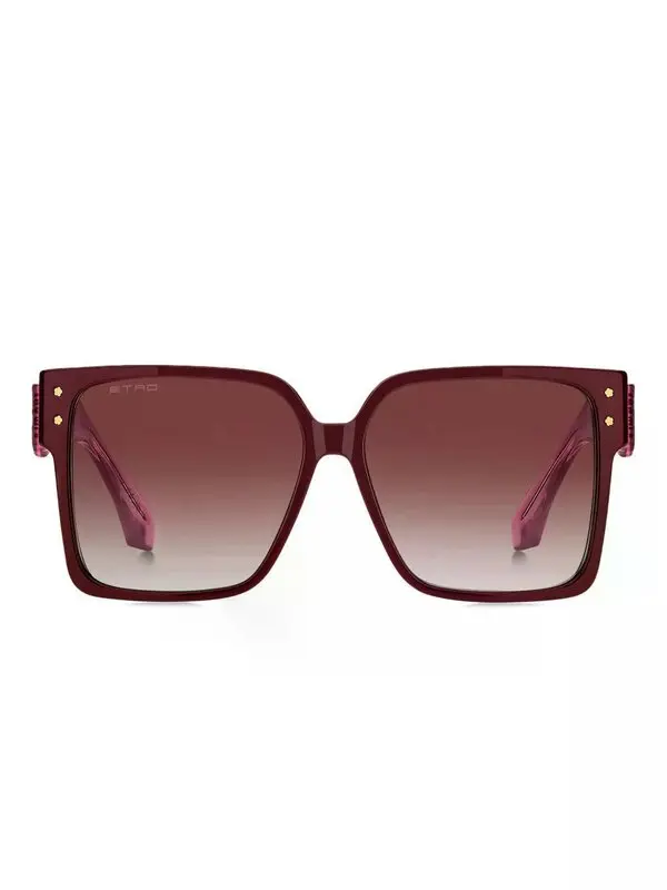 Etro Blossom-embellished Square-frame Sunglasses - Red