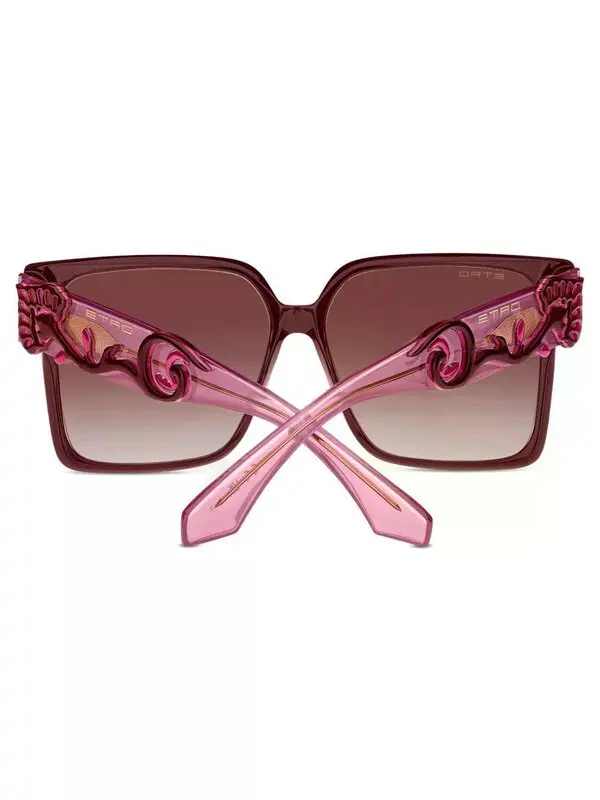 Etro Blossom-embellished Square-frame Sunglasses - Red