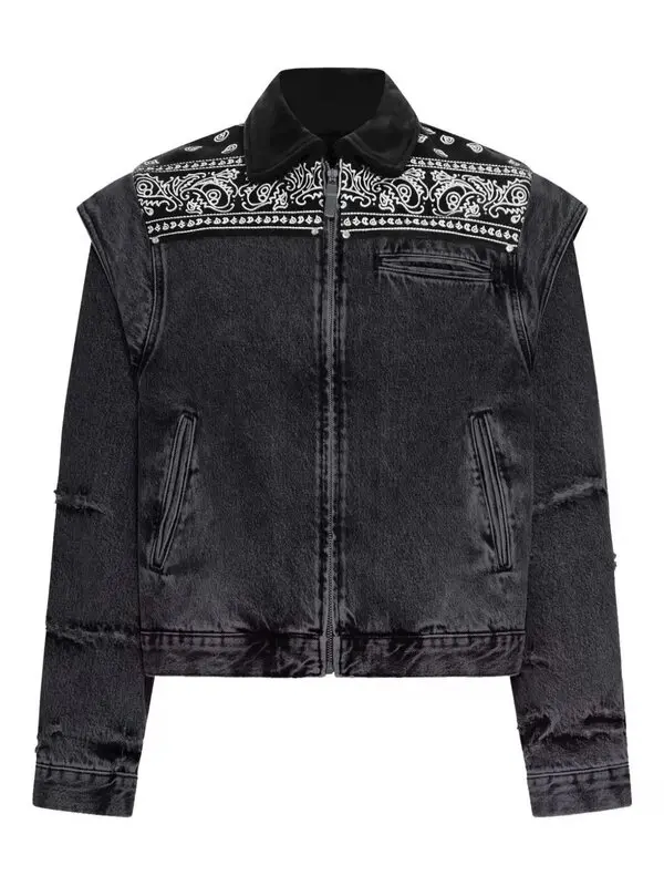 PDF Bandana Denim Jacket - Black