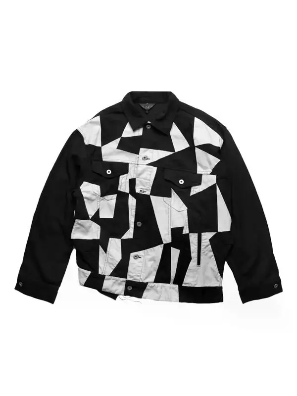 Comme Des Garçons Patchwork Trucker Jacket - Black