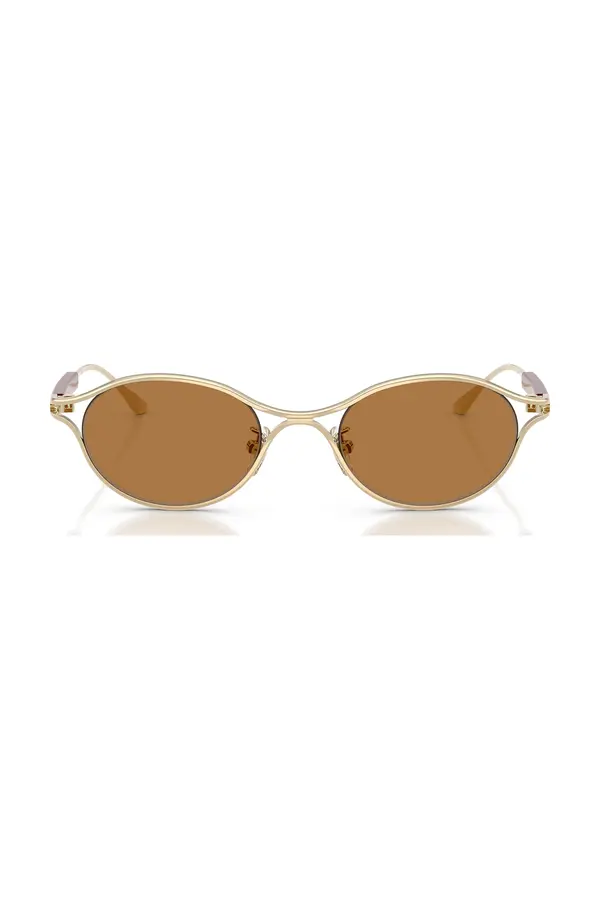 Tory Burch Oval Sunglasses With Adjustable Nose Pads - Gold