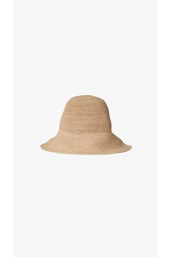 Janessa Leoné Teagan Raffia Bucket Hat - Red