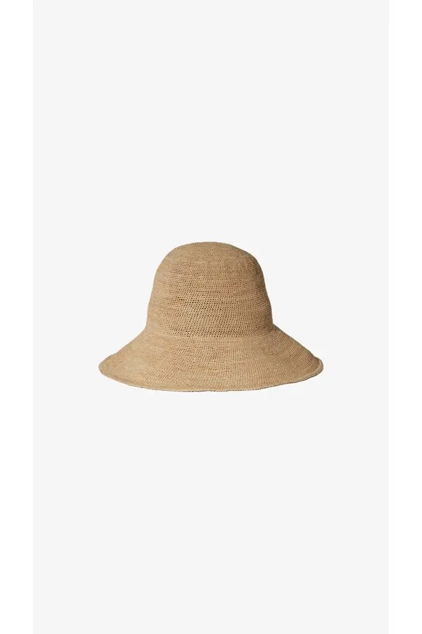 Janessa Leoné Teagan Raffia Bucket Hat - Red