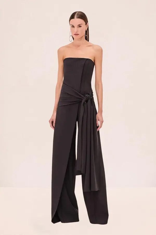 Alexis Kori Strapless Wide-leg Jumpsuit - Black