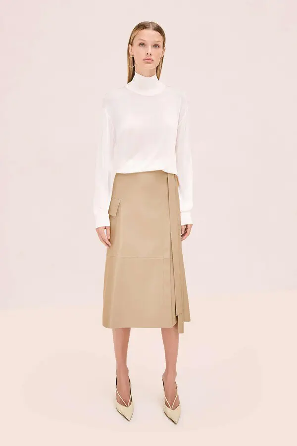 Alexis Ellena Wrap Skirt - Brown / Neutral