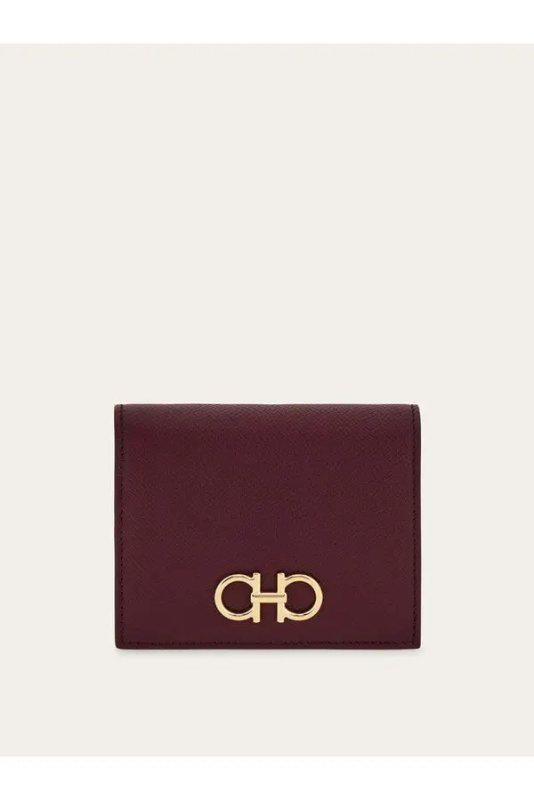 FERRAGAMO Gancini Compact Wallet - Gold