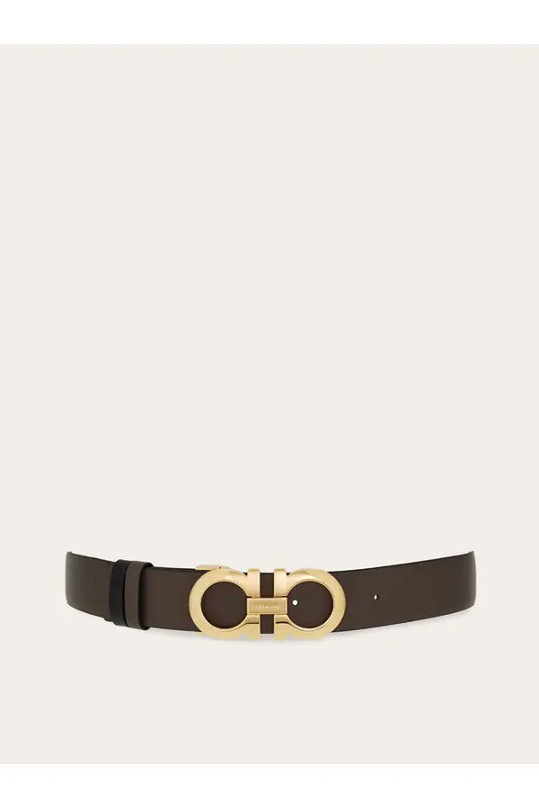 FERRAGAMO Reversible Gancini Belt - Black