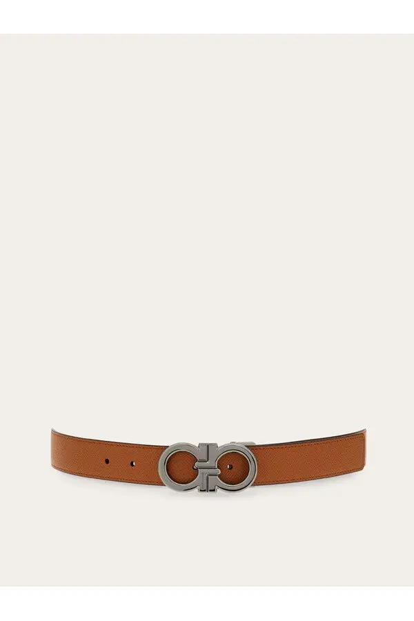 FERRAGAMO Reversible And Adjustable Gancini Belt - Red