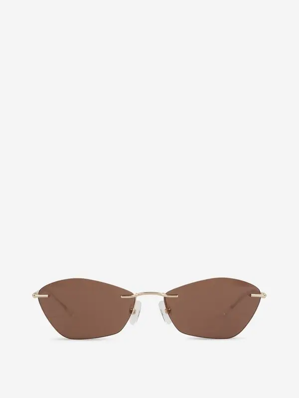 Alexander McQueen T-bar Cat-eye Sunglasses - Brown