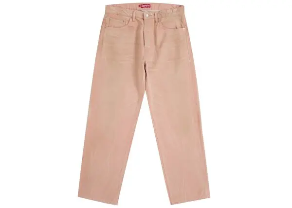Supreme Distressed Loose Fit Selvedge Jean - Washed Pink