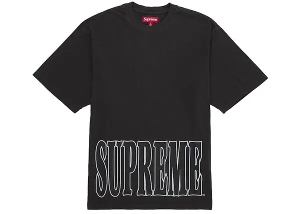 Supreme Cracked Stretch Short Sleeve Top - Washed Black