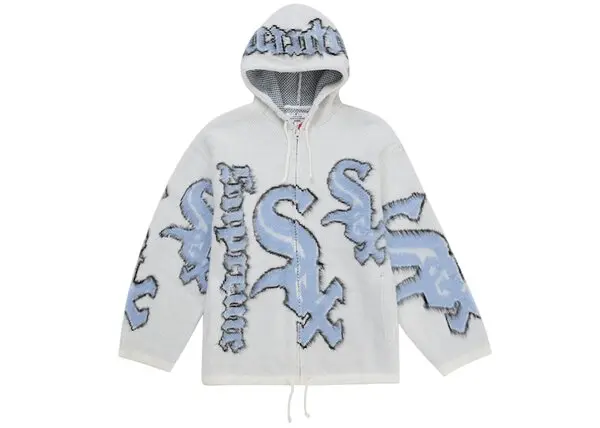 Supreme Chicago Sox Zip Up Hooded Sweater - White
