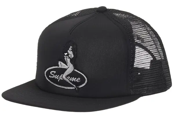 Supreme Pinup Mesh Back 5-panel Cap - Black