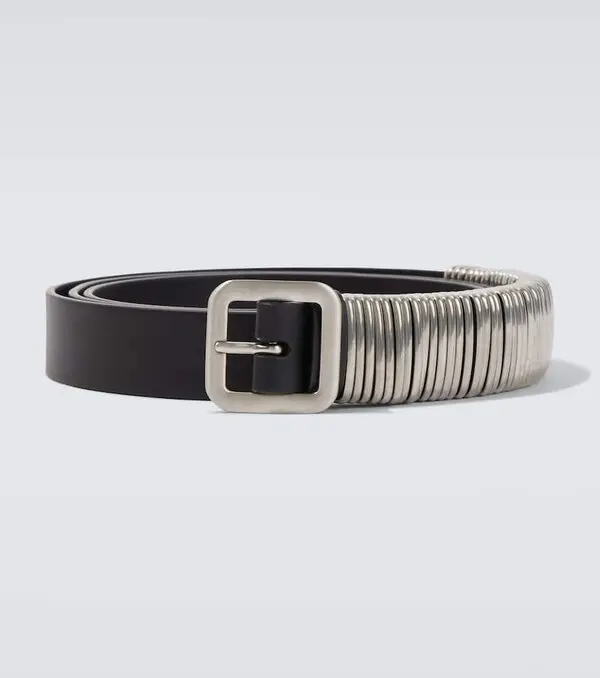 JIL SANDER Embellished Leather Belt - Black