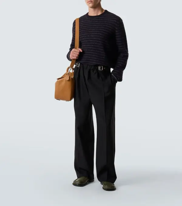 Loewe Anagram Striped Wool Sweater