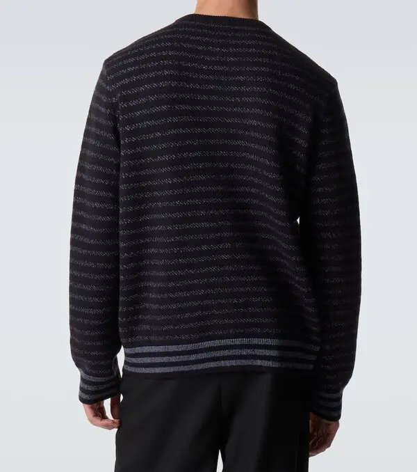 Loewe Anagram Striped Wool Sweater