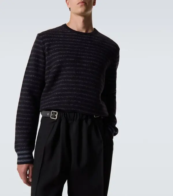 Loewe Anagram Striped Wool Sweater