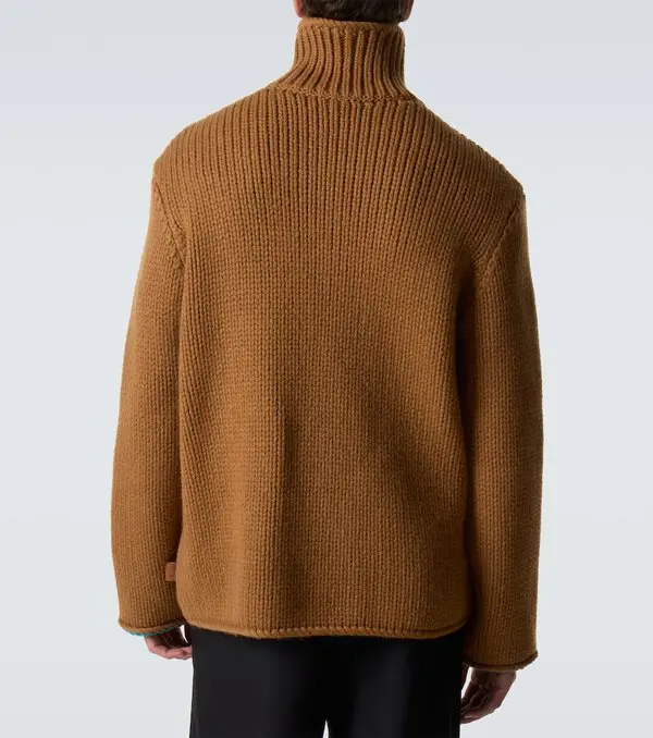Loewe Tan Wool Turtleneck Sweater - Brown