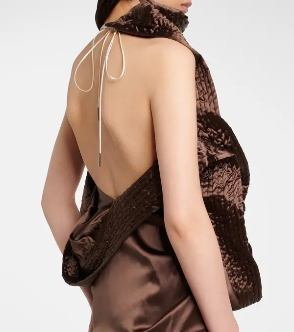 Dries Van Noten Asymmetric Draped Silk-blend Satin Top