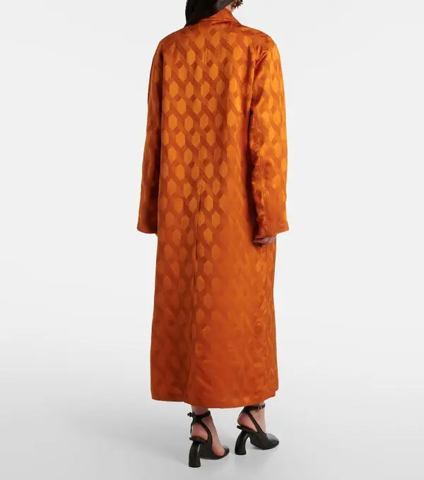 Dries Van Noten Printed Coat - Orange