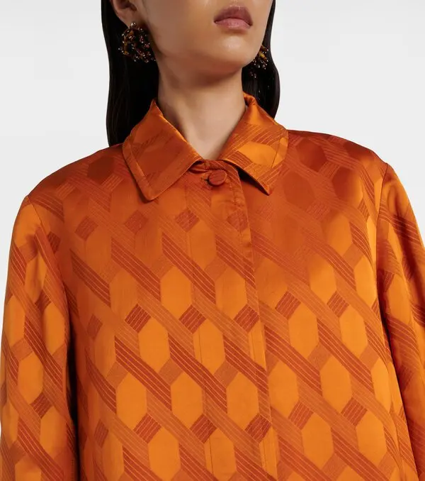 Dries Van Noten Printed Coat - Orange